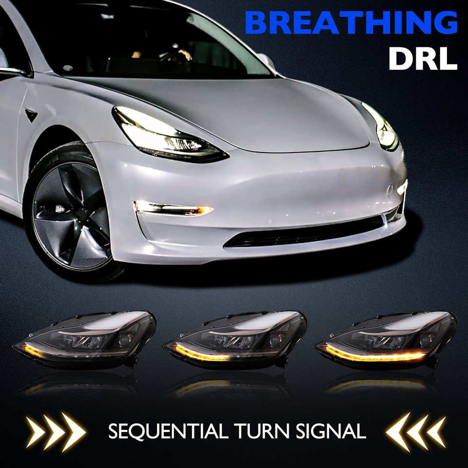 LED Headlight Headlamp Assy Left Driver Side For 21-23 Tesla Model 3 Y ...