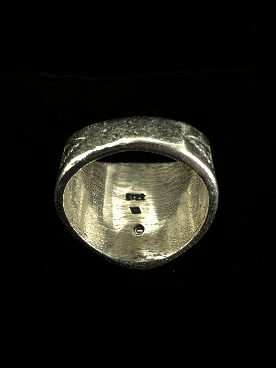 Vintage Sterling WM - Wheeler Navajo Hematite Thunderbird Men's Signet ...