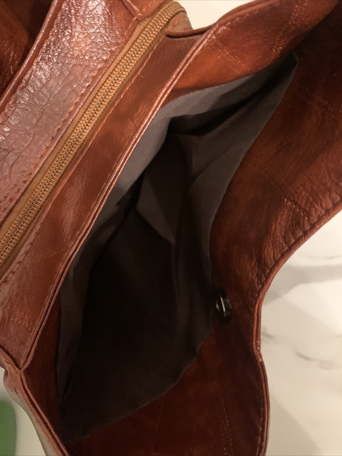 JINGPIN PIJU Leather Handbag QVC Reddish Brown w/Dust Bag New | eBay