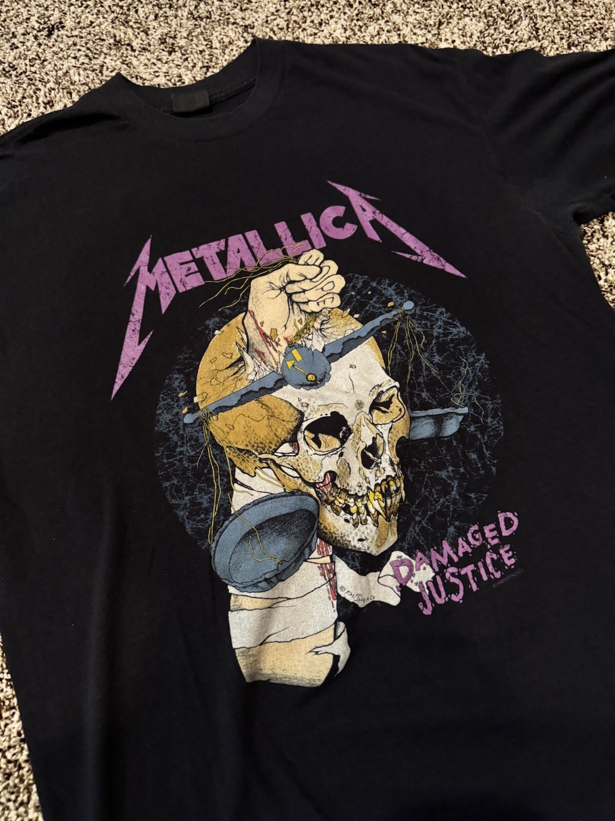 Vintage 1988 Damaged Justice Metalica Tour Tshirt Siz… - Gem