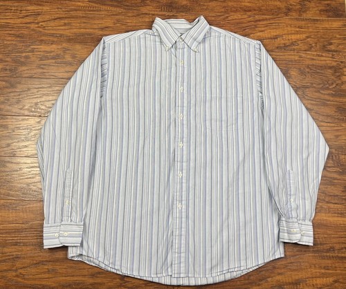 George striped button down shirt large blue/white r5 | eBay