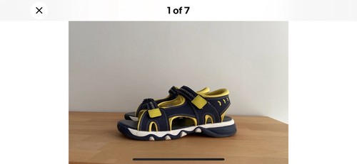 John Lewis Boys Girls Rip Tape Navy Blue/Yellow Sandals Size UK 5 | eBay UK