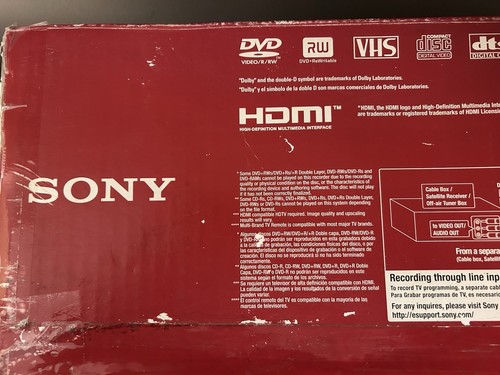 Sony RDR-VX555 DVD Recorder VCR Cassette Recorder Combo Remote New In ...