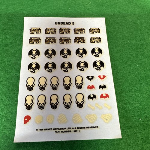 Warhammer Undead Transfers Sheet #5 Shield Decals Games Workshop ...
