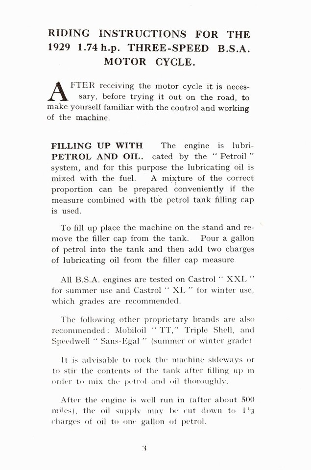 1929 BSA HELPFUL HINTS BOOK FOR 1.74 H.P / 3-SPEED Antique Reproduction ...