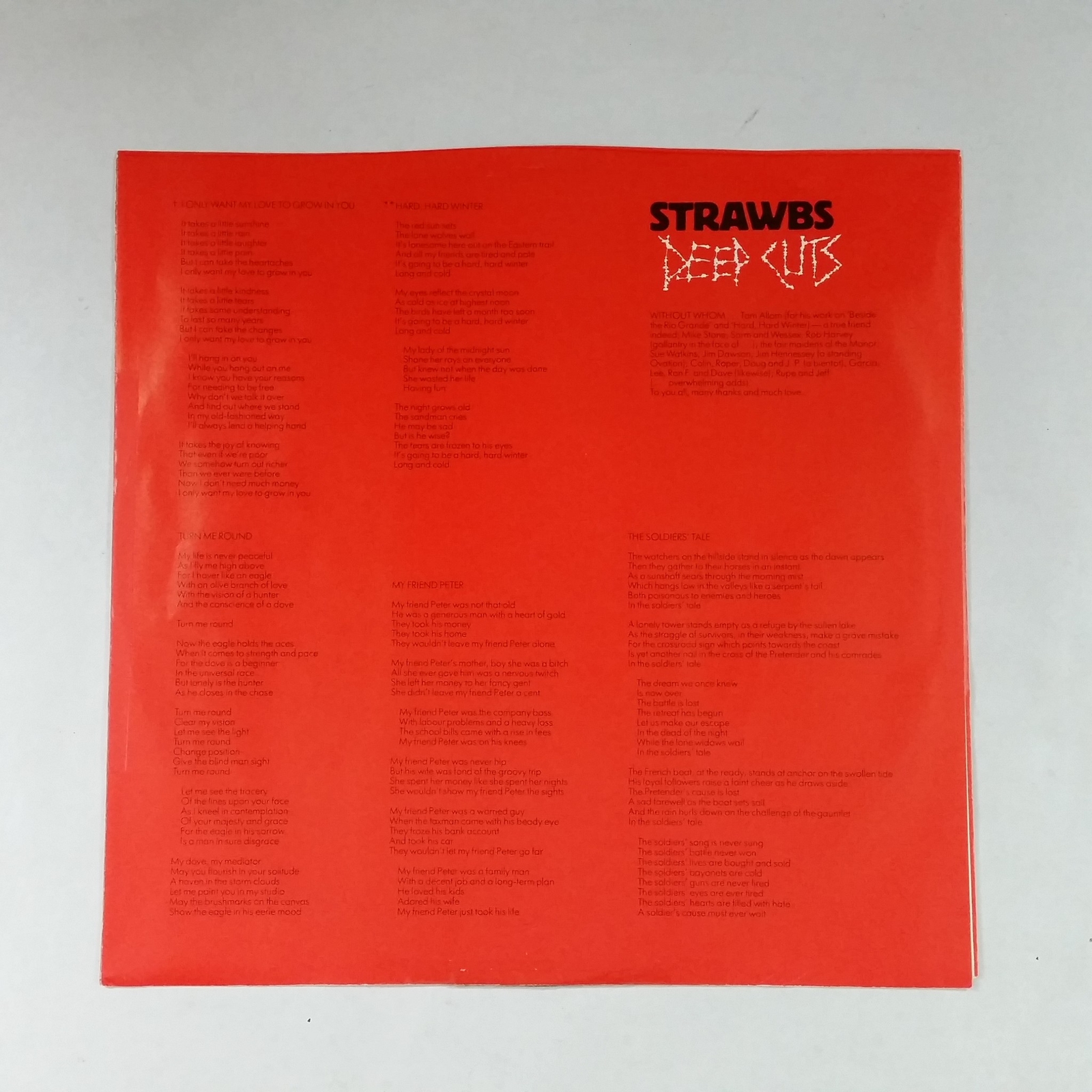STRAWBS Deep Cuts OY11603 LP Vinyl VG+ near ++ Cover VG+ near ++ Sleeve ...