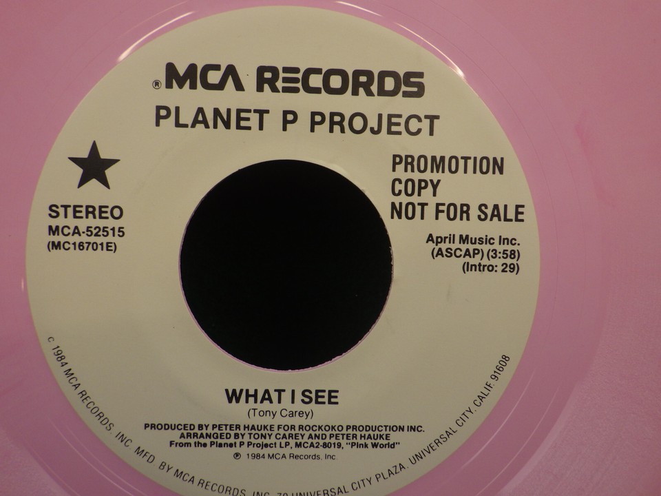 Planet P Project 7" 45 45RPM Unplayed PROMO record What I See, Pink ...