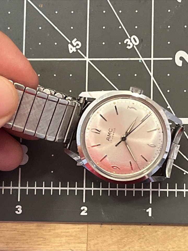 Vintage Swiss made AMC 17 Jewels Mechanical Men's watch Stylish | eBay