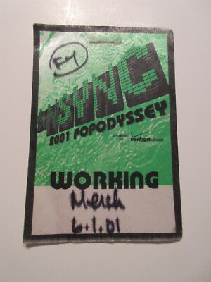 NSYNC 2001 Popodyssey Working Backstage Pass June 1, 2001 Foxboro, MA ...