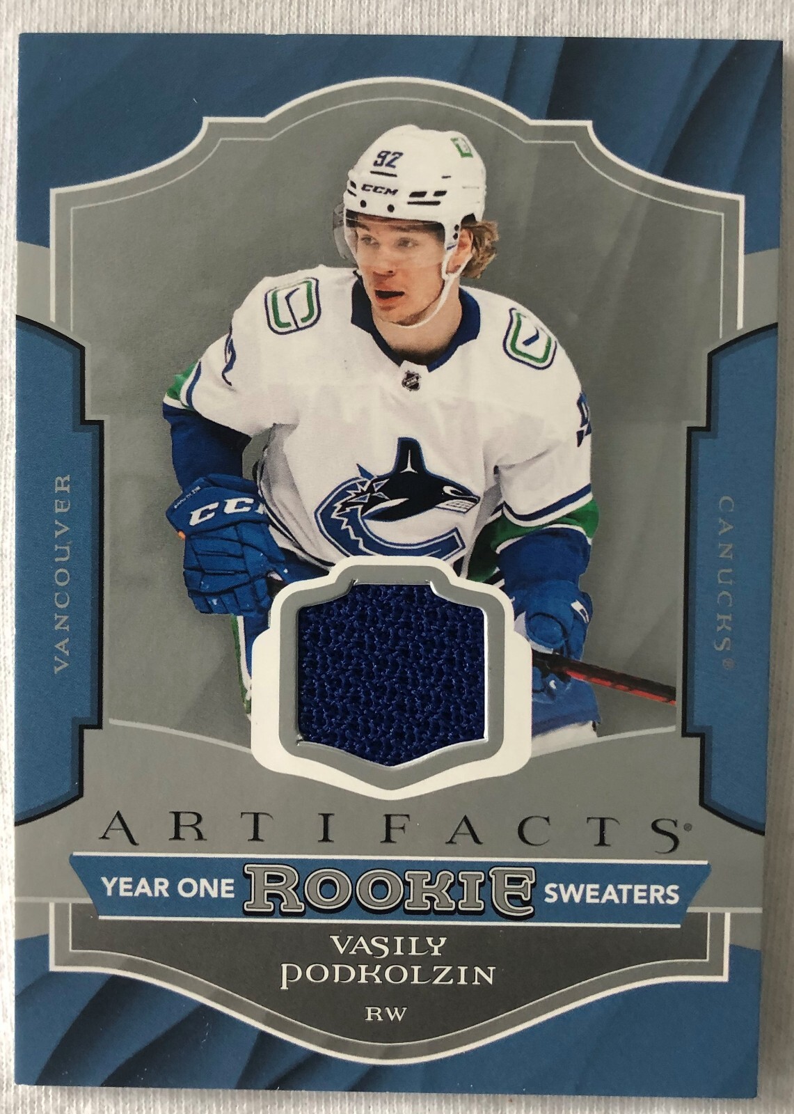 2022-23 UD Artifacts Vasily Podkolzin Year One Rookie Sweaters Jersey ...