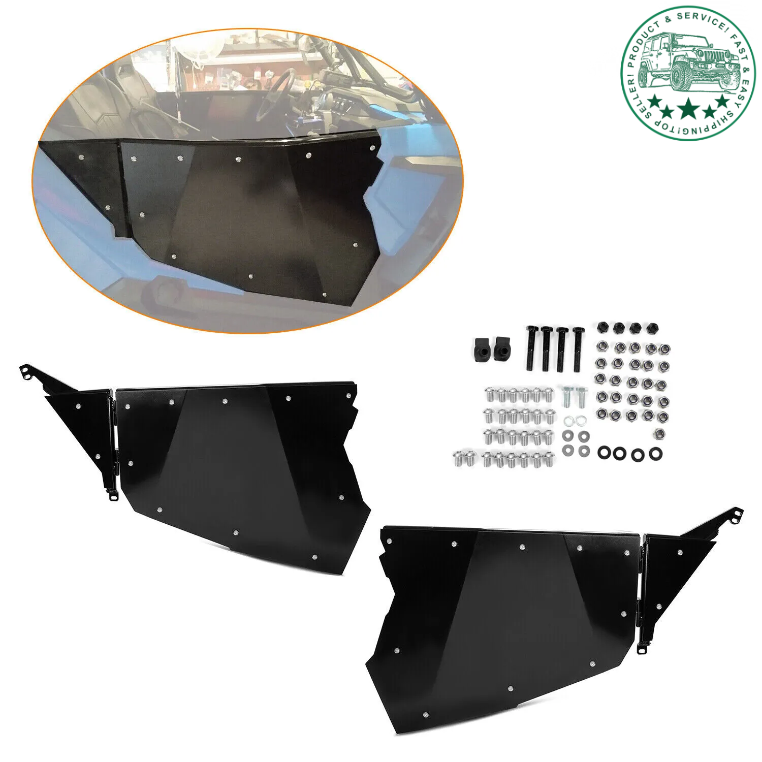 UTV Full Aluminum Doors For 2014-2022 Polaris RZR XP Turbo/S XP 1000 2 ...