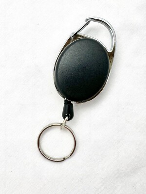 Iconikal Retractable Heavy Duty Pull Cord Carabiner Key Ring Belt Clip ...