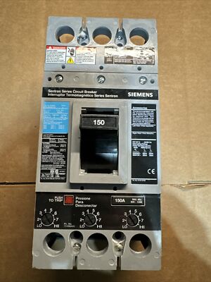 FXD63B150 SIEMENS 3 POLE 150AMP 600V 22KA CIRCUIT BREAKER NEW Pull Out ...