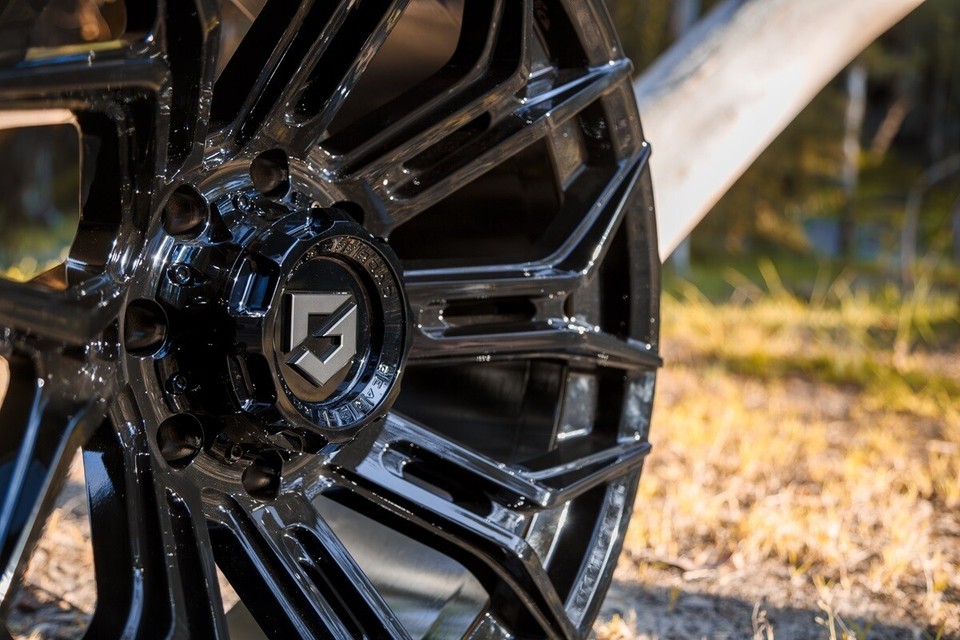 Set 4 20" Gear Off Road 776B Flair Gloss Black 20x10 Wheels 8x6.5 Rims ...