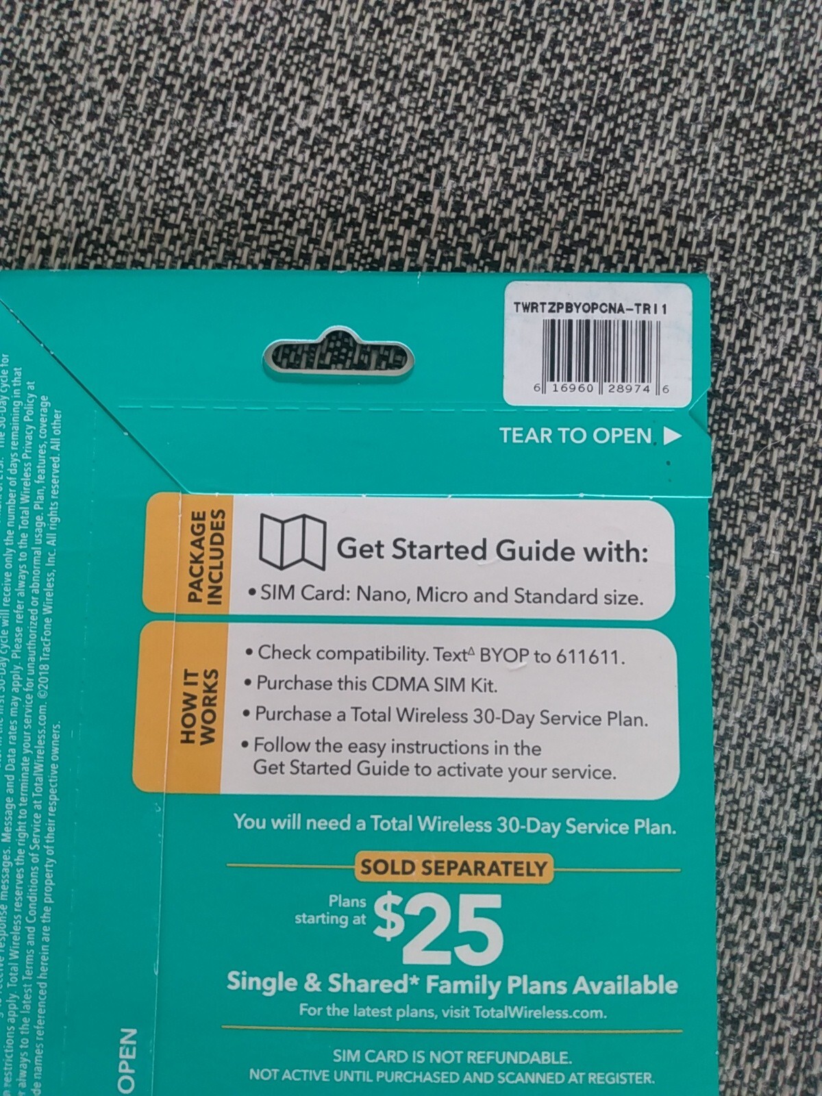 5 Total Wireless - Keep Your Own Phone CDMA SIM Kit for sale online | eBay