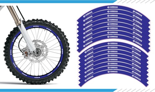 YAMAHA YZ YZF MOTOCROSS MX RIM DECALS GRAPHICS STICKERS 14" / 12" BLUE ...