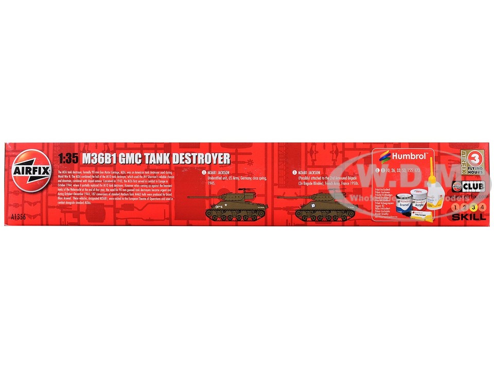 LEVEL 3 MODEL KIT M36B1 GMC TANK DESTROYER 1/35 SCALE MODEL BY AIRFIX ...