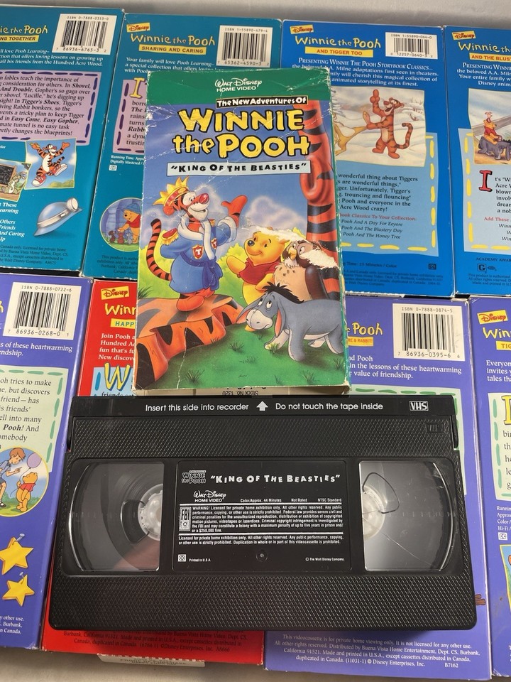 Disney Winnie The Pooh Lot of 9 VHS Tapes Learning, Friendship ...
