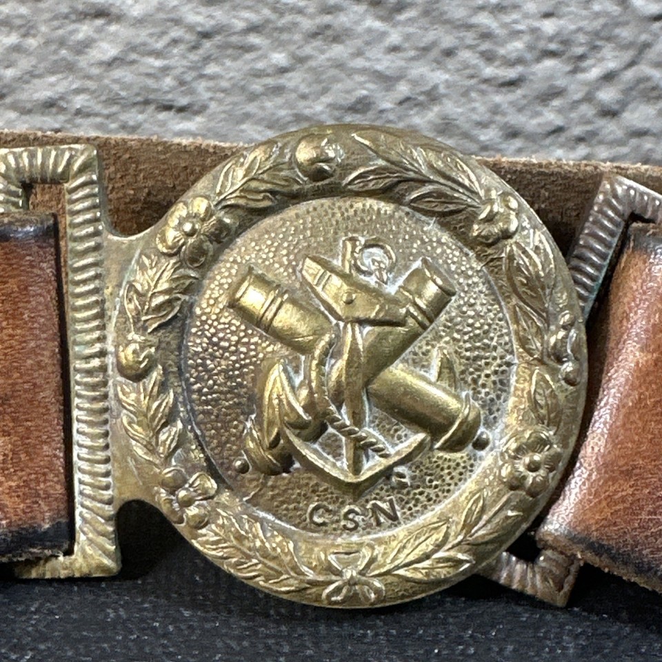 RARE! CIVIL WAR CONFEDERATE STATES NAVY UNIFORM BUCKLE W/belt ...