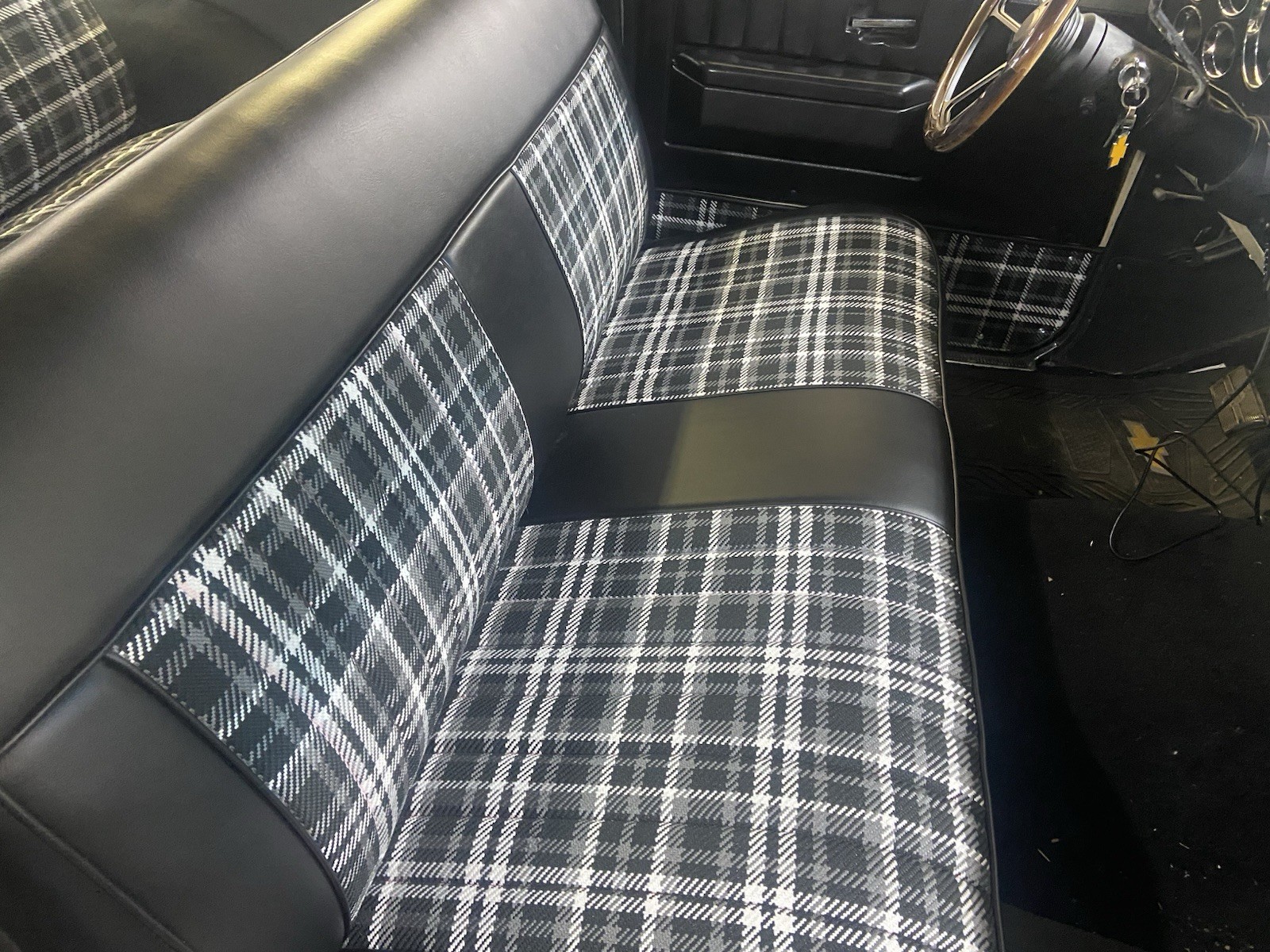 1973-1987 C10 Chevy truck Plaid seat cover, Select Burgundy, Brown Or ...