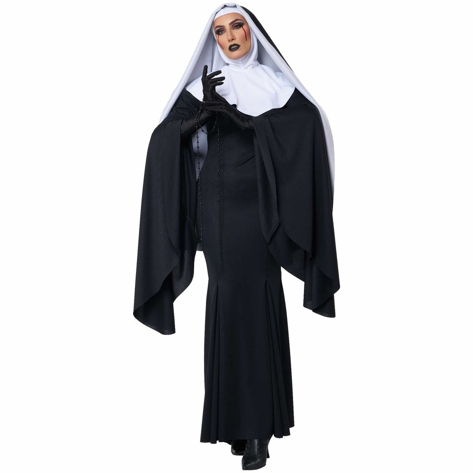 Bad Habit Horror Nun Ghost Religious Halloween Adult Womens Costume S ...