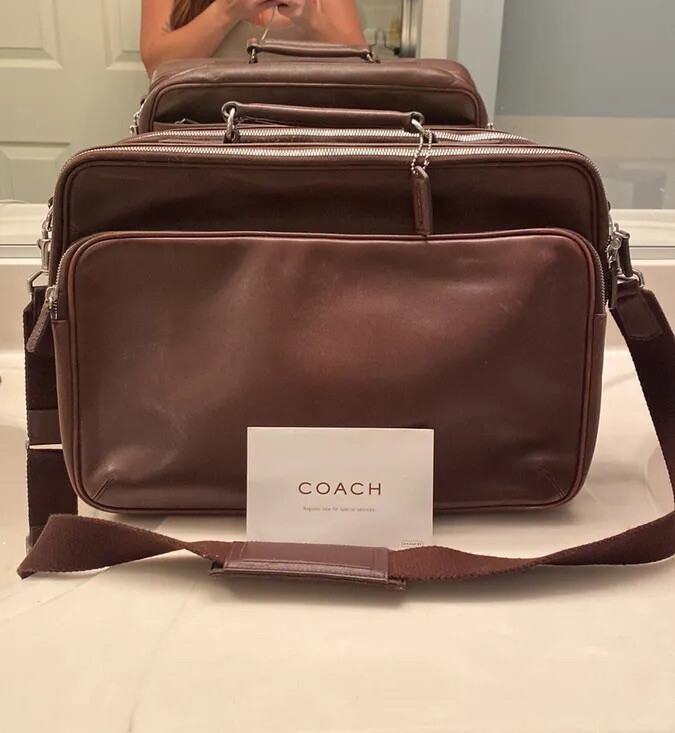 COACH multi compartment leather briefcase - Gem