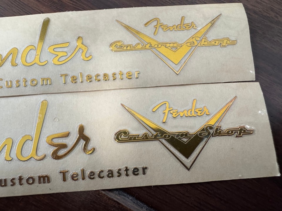2Pcs FENDER Custom Shop Telecaster Guitar Headstock Self-Adhesive Metal ...