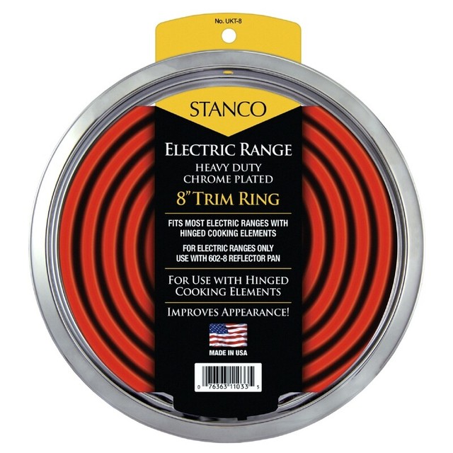 Stanco Range Trim Ring Fits Most Electric Ranges Chrome Plated Steel 8 ...