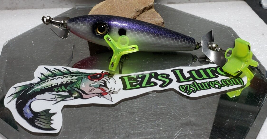 4 inch Chopper Custom Handmade wooded topwater lure(SHAD BLACK ) | eBay