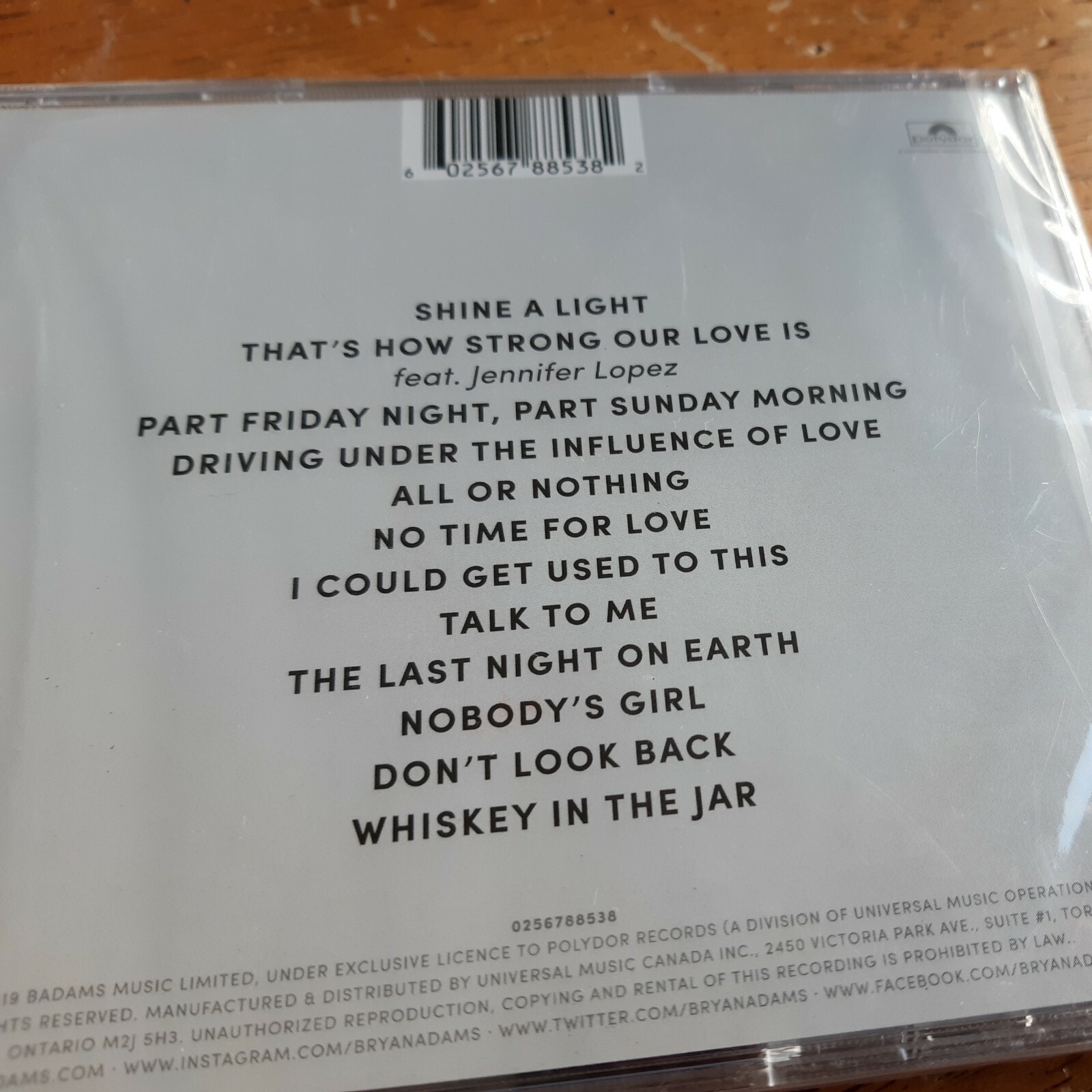 BRYAN ADAMS CD 2019 Polydor Shine A Light NEW SEALED Hype sticker ...