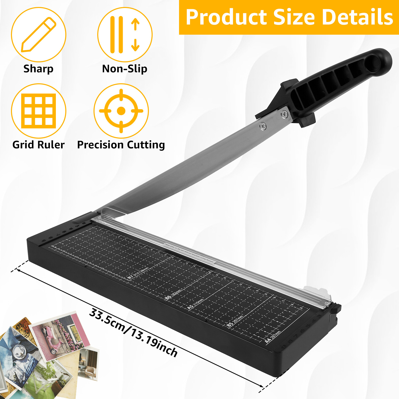Paper Cutter Stack Paper Trimmer 8 Sheets Capacity Accurate A4 Multi ...