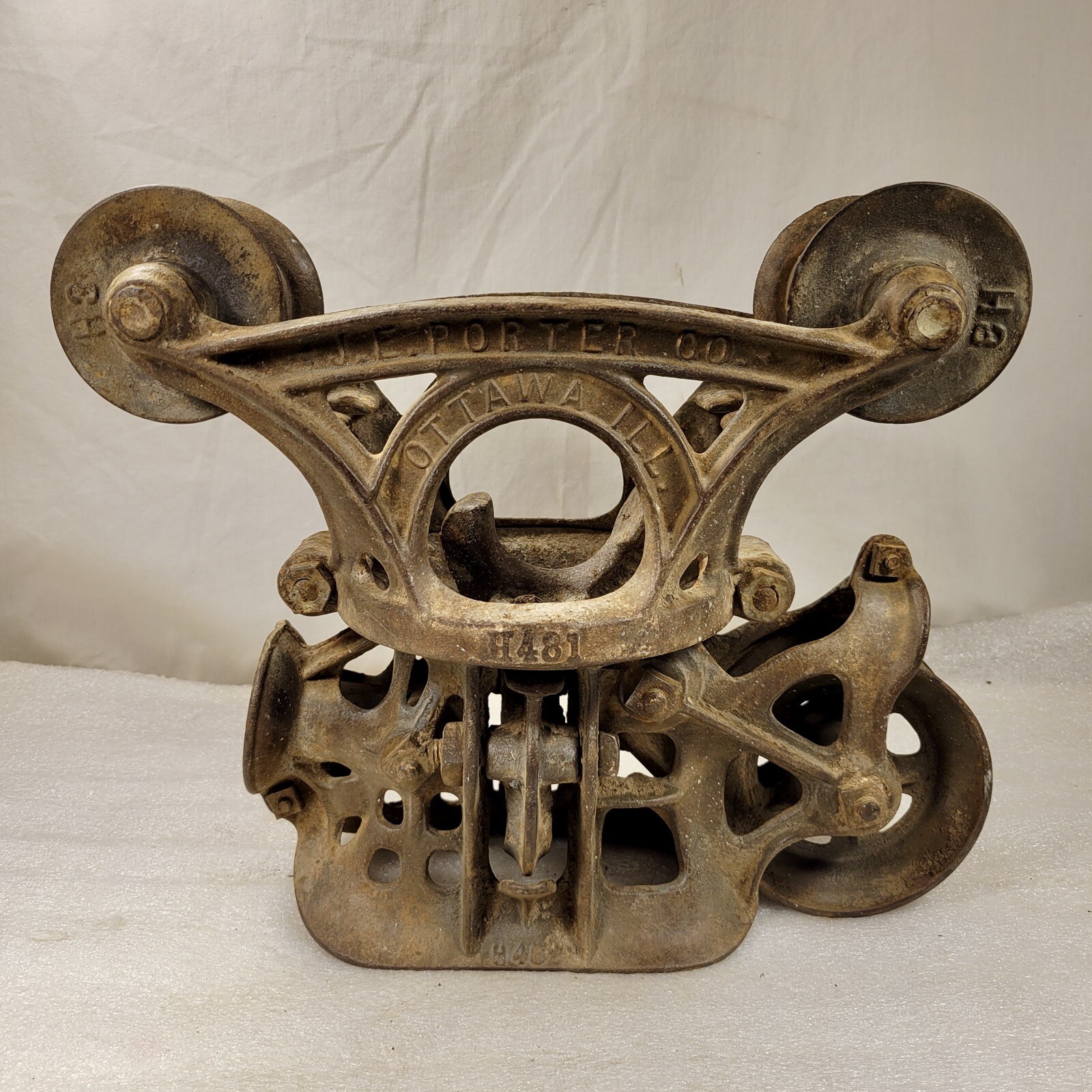 Vintage Cast Iron J. E. Porter Hay Trolley Ottawa ILL. H481 & H482 | eBay