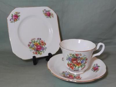 Vintage Royal Stuart Spencer Stevenson Bone China Trio Tea Cup Saucer ...