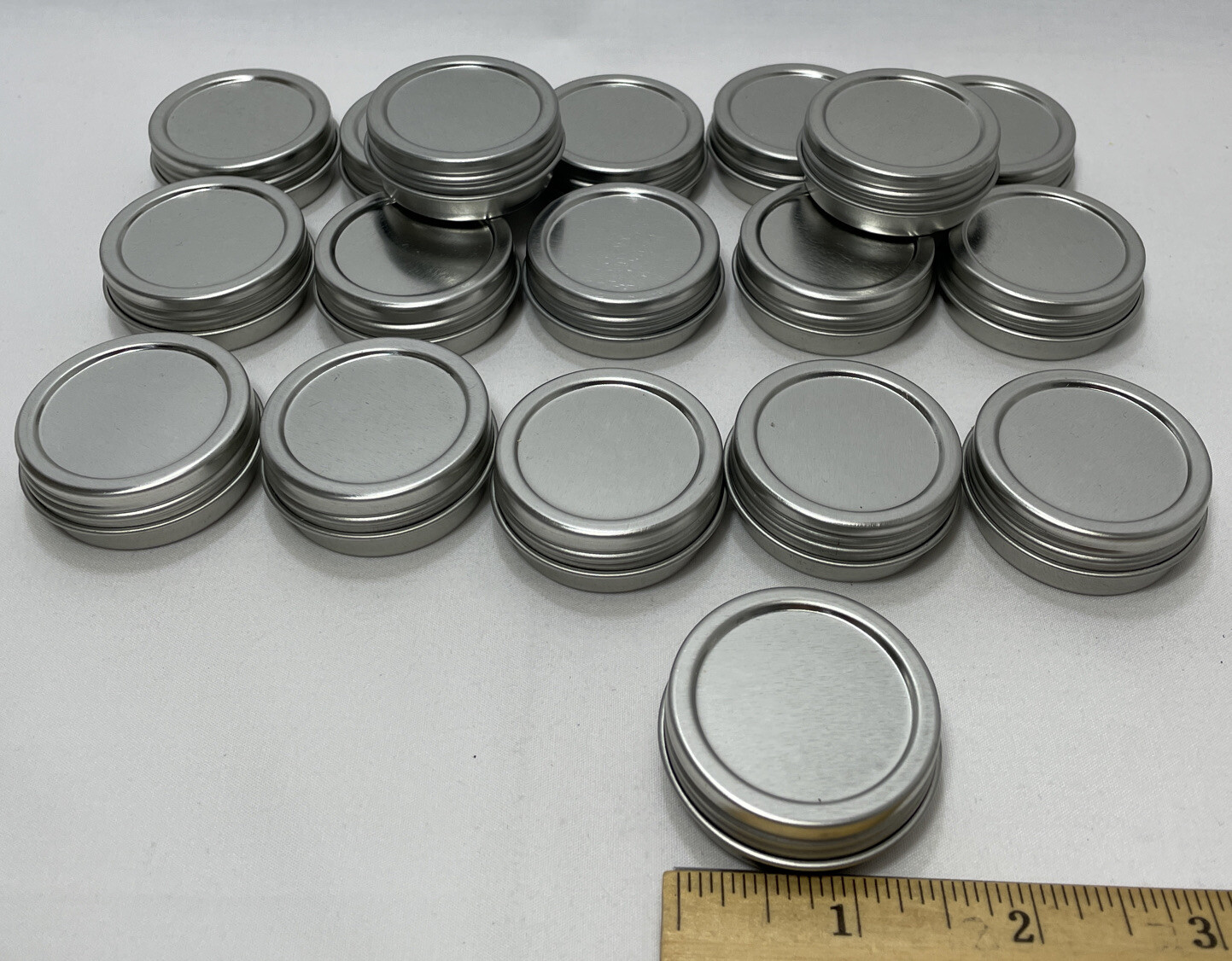 1/2 Oz Round Screw Top Can W/ Cover Lid Storage Tin Can Container Lot ...