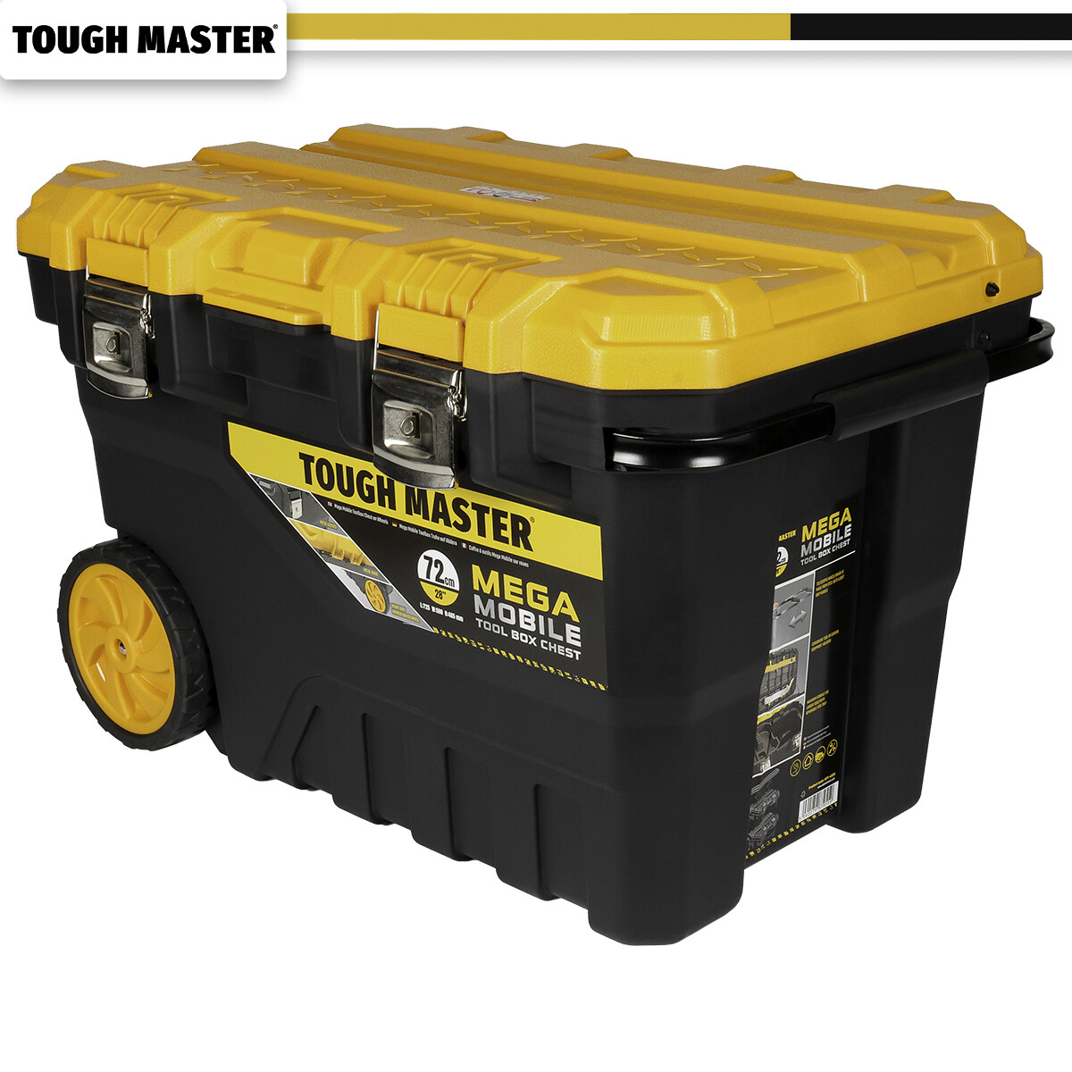 Extra Large 97 Litres Tool Chest Box 28" Durable Wheels Tote Tray Super ...