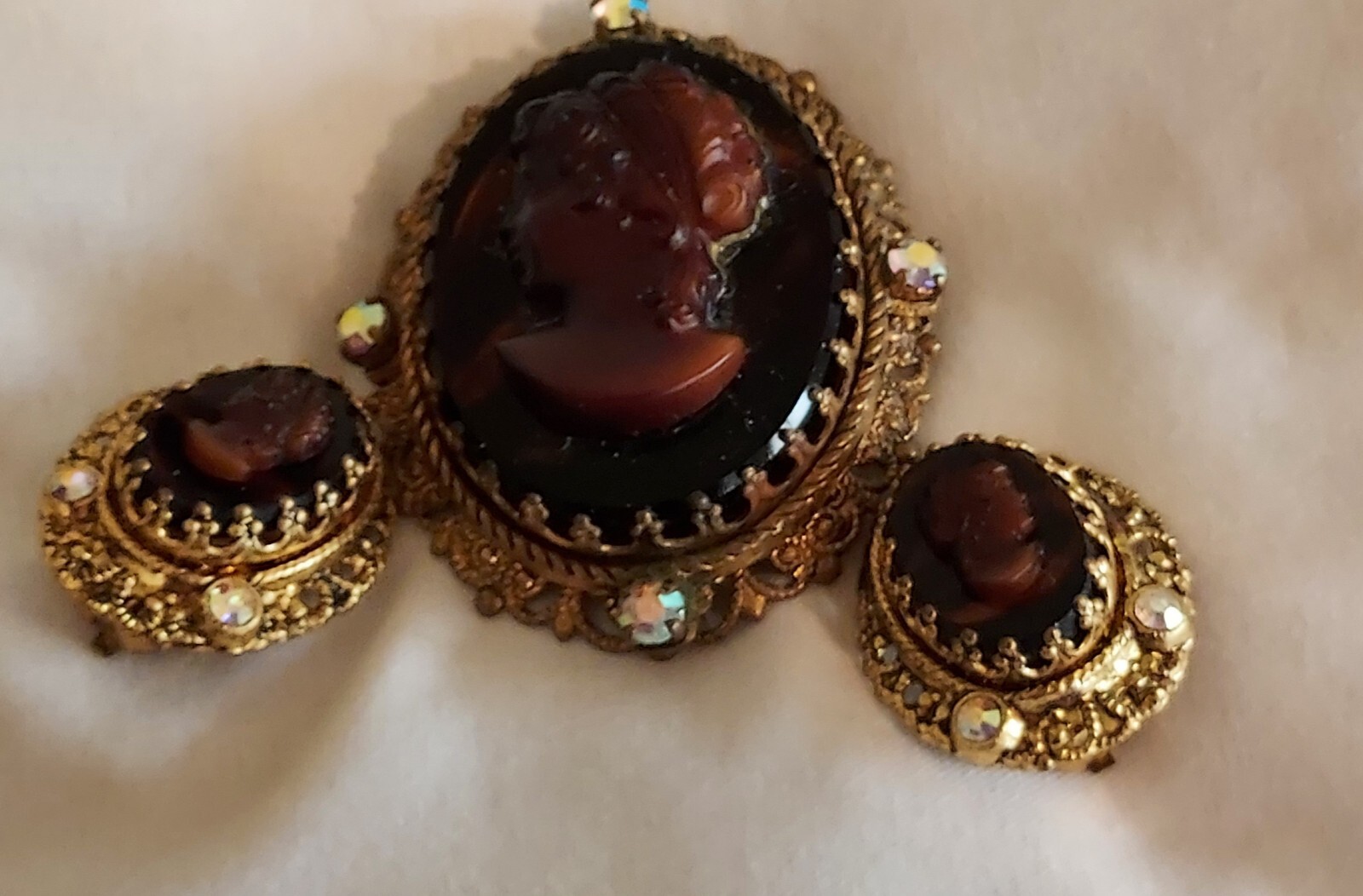 Vintage West Germany Root Beer Glass & AB Rhinestones… - Gem