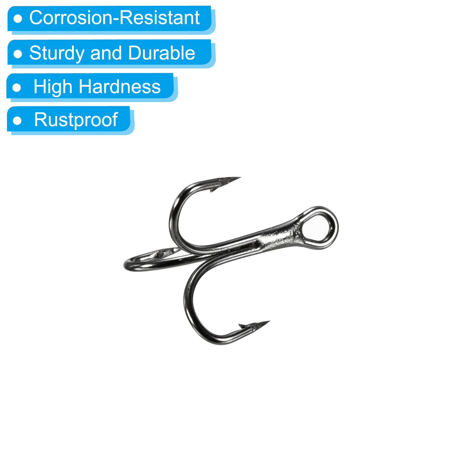 12# Fishing Treble Hook, 10Pcs 3X Strong Treble Fish Hook for Saltwater ...