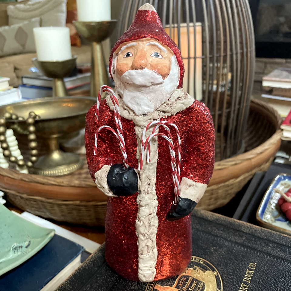 Belsnickel Santa Christmas Figurine 9" German Style Candy Canes Red ...