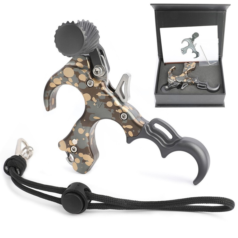 Compound Bow Release Aids 3 4 Finger Archery Thumb Trigger Adjust RH LH ...
