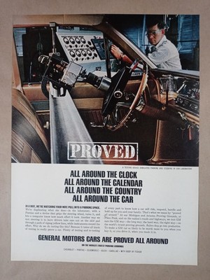 1960s GENERAL MOTORS Engineering Testing Auto Original Vintage Poster ...