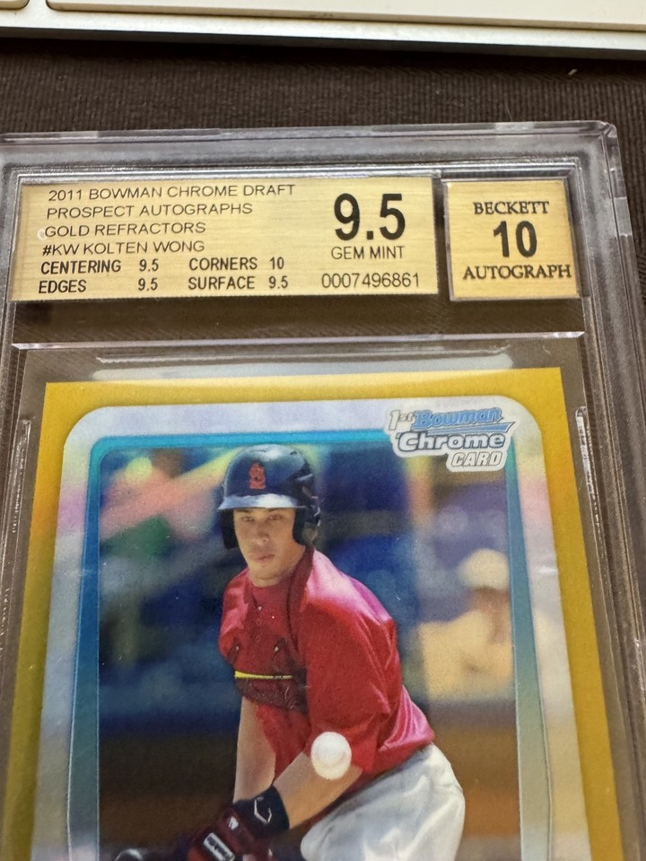 BGS 9.5 2011 Bowman Chrome Draft Auto Gold Refactor Kolten Wong ...