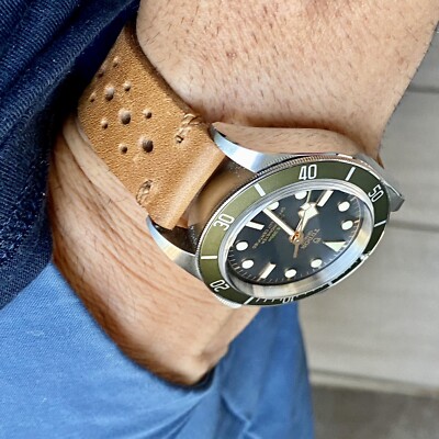 20mm BEIGE/TAN Vegetable Tanned Vintage Leather RALLY Watch Straps TAN ...