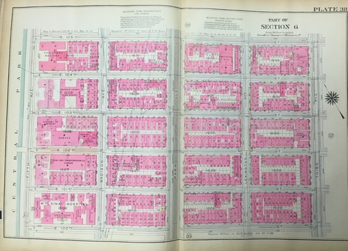 1921 MANHATTAN NY MT. SINAI HOSPITAL E.100TH-E.105TH ST&3RD-5TH AVENUE ...
