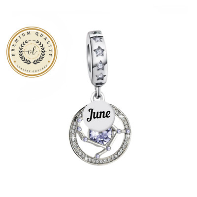 June Zodiac Birthstone Charm, June Charm, Gemini Zodiac Charm, Zodiac ...