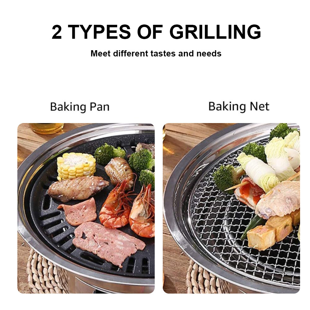 Portable Korean BBQ Grill Style Table Charcoal Camping Outdoor Barbecue ...