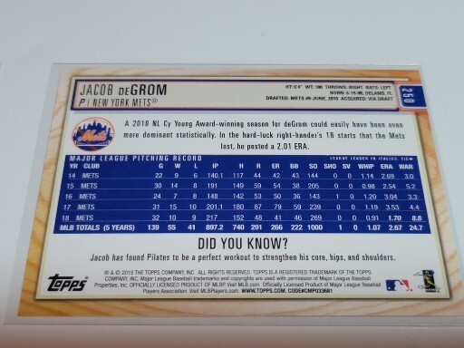 JACOB deGROM 2019 Topps BL #250. METS | eBay
