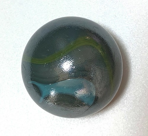 Two 35mm Giant Thunderbolt Glass Marbles w Stands aka Police Officer ...