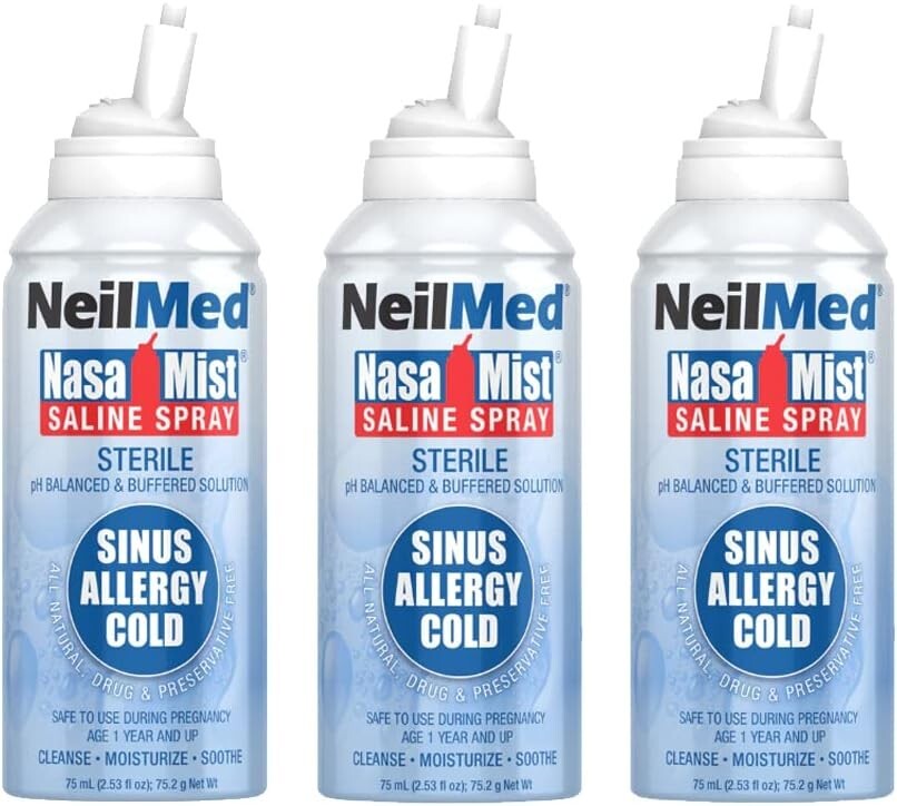 NeilMed Nasa Mist Saline Spray 3 Canisters 6.3oz x3 | eBay
