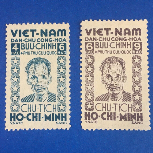 1946 Ho Chi Minh , VIETNAM , DAN-CHU CHONG-HOA , BUU-CHINH , 2 value ...