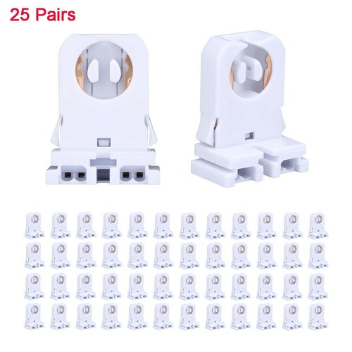 25 Pairs G13 Bi-Pin Socket Tombstone Holder For T8 T10 T12 LED ...